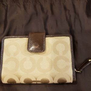 Coach | Bags | Coach Tan Wallet With Brown Trim | Poshmark
